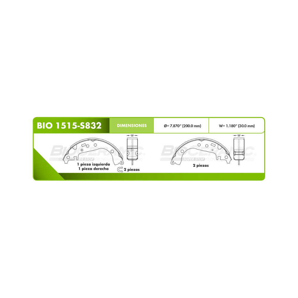 Balata Bioceramic 1515 S832 – Refaccionaria Ruiz