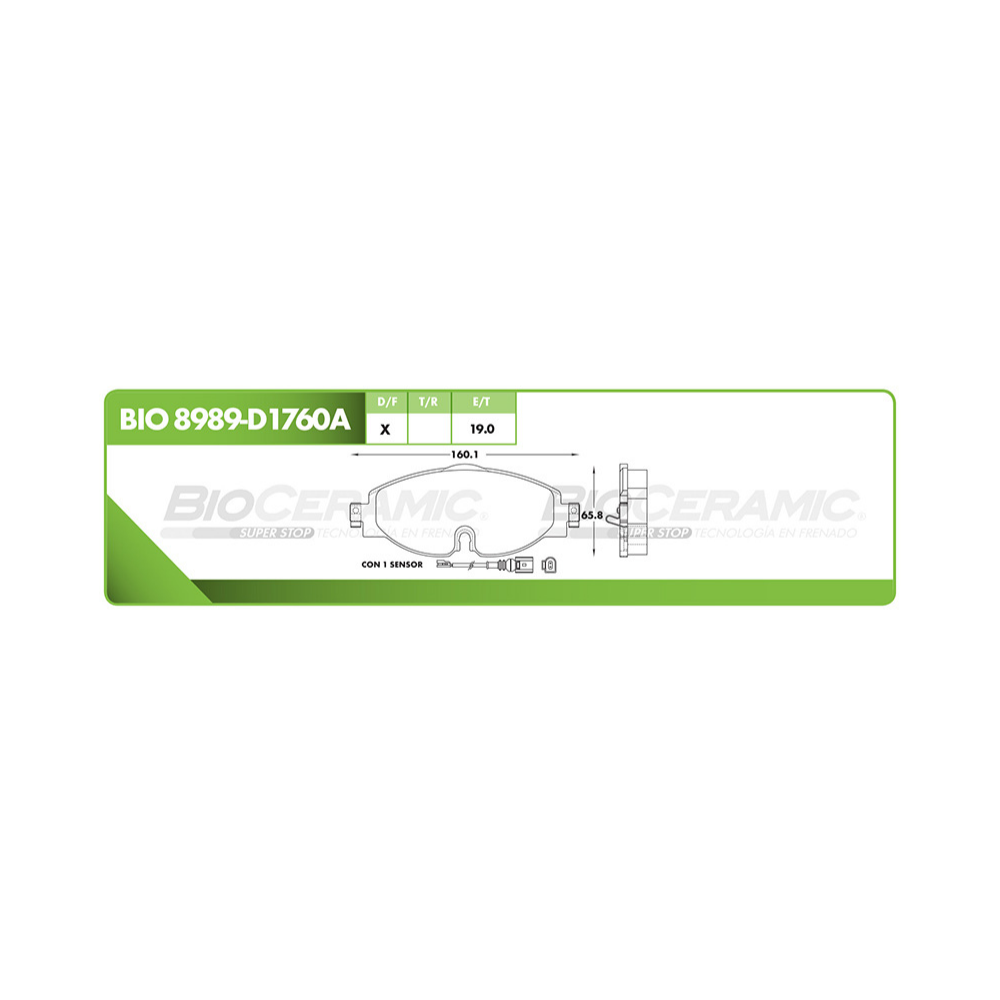 Balata Bioceramic 8989 D1760A – Refaccionaria Ruiz